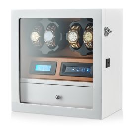 4 Watch Winder with 5 Storage slots (White + Brown)
